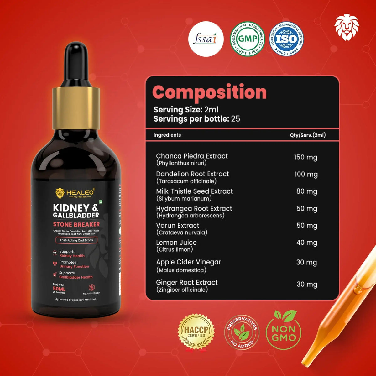 Kidney & Gallbladder Drops | 50ml | Herbal Cleanse | Healeo